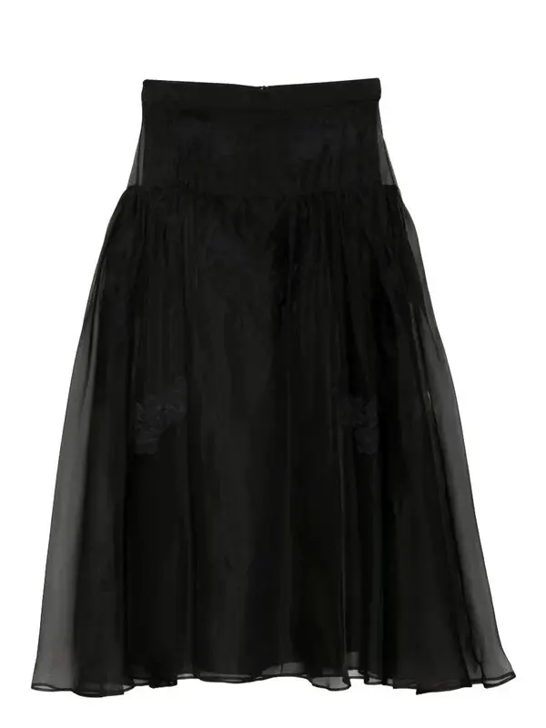 Zuhair Murad Organza Midi Skirt - Black