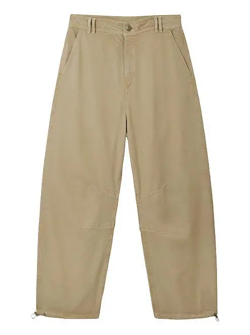 THE WHITE COMPANY Barrel-leg Lyocell And Cotton Trousers - Stone