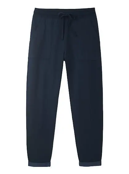 THE WHITE COMPANY Relaxed Tapered-leg High-rise Jogging Bottoms - Navy