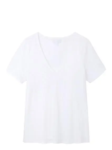 THE WHITE COMPANY Cotton-jersey V-neck T-shirt - White