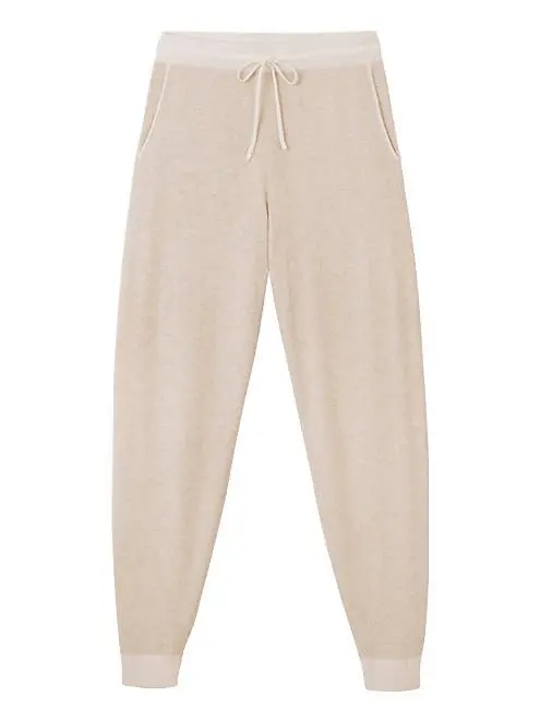THE WHITE COMPANY Contrast-trim Wool-blend Jogging Bottoms - Camel Marl