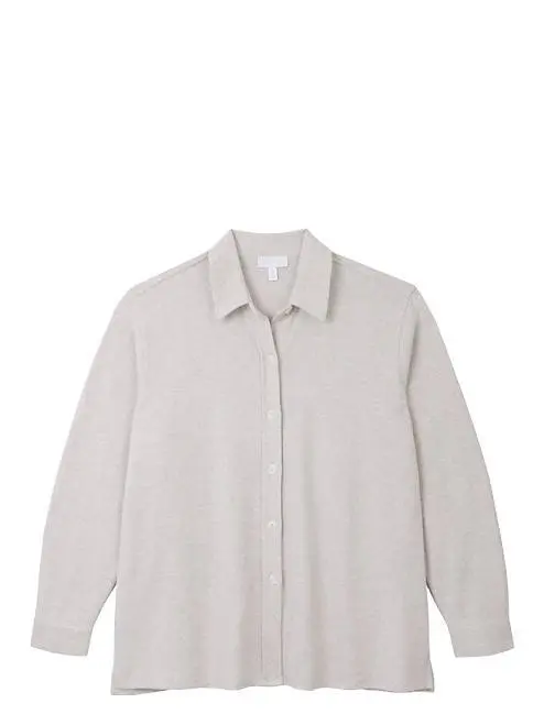 THE WHITE COMPANY Relaxed-fit Jersey Cotton-blend Shirt - Walnut