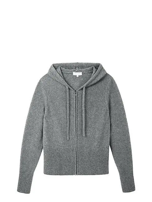 THE WHITE COMPANY Relaxed-fit Zip-through Cotton-blend Hoody - Slate Grey