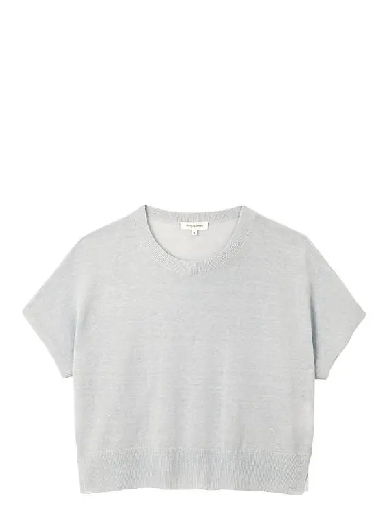 THE WHITE COMPANY Linen-knit T-shirt - Baby Blue