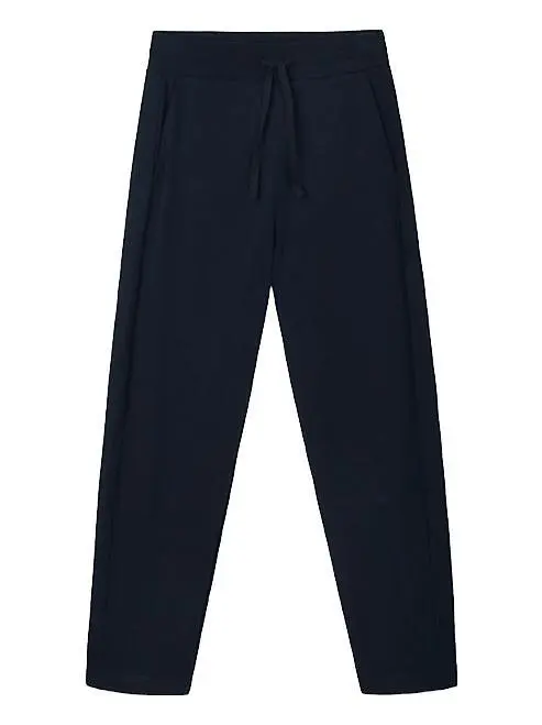 THE WHITE COMPANY Tapered-leg Cotton Trousers - Navy