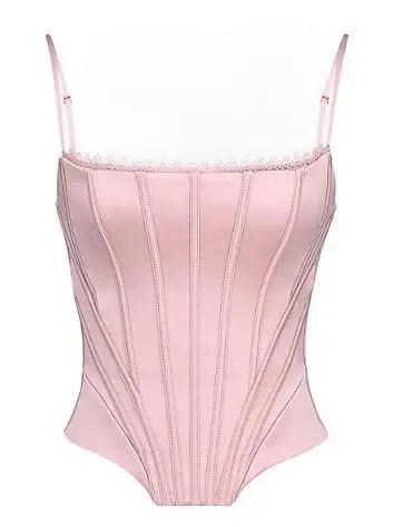 House Of Cb Cadie Satin Corset Top - Blush