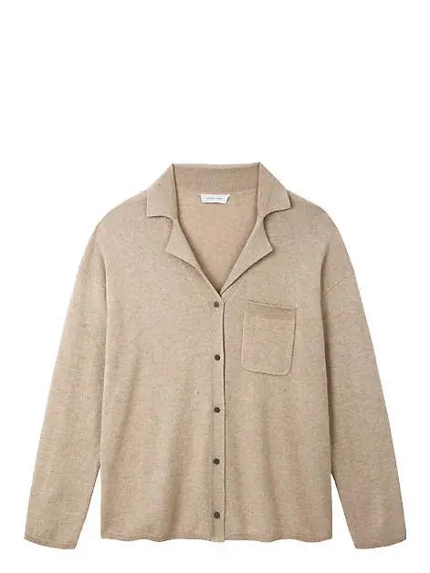 THE WHITE COMPANY Wool And Cashmere-blend Button-down Shirt - Wheat Dust