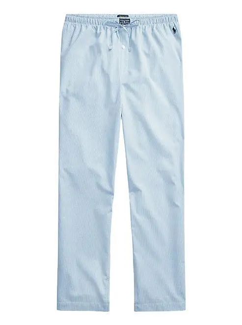 Polo Ralph Lauren Gingham Cotton Pyjama Bottoms - Light Blue Mini Gingham