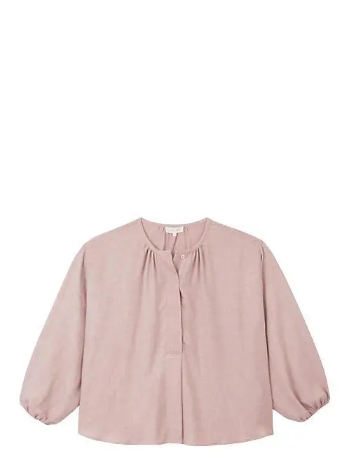 THE WHITE COMPANY Woven Relaxed Fit Blouse - Rosebud
