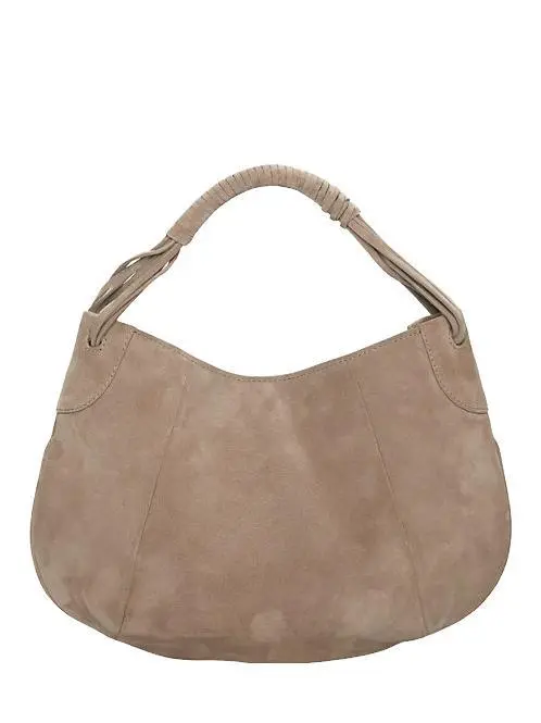 THE WHITE COMPANY Slouchy Suede Shoulder Bag - Otter