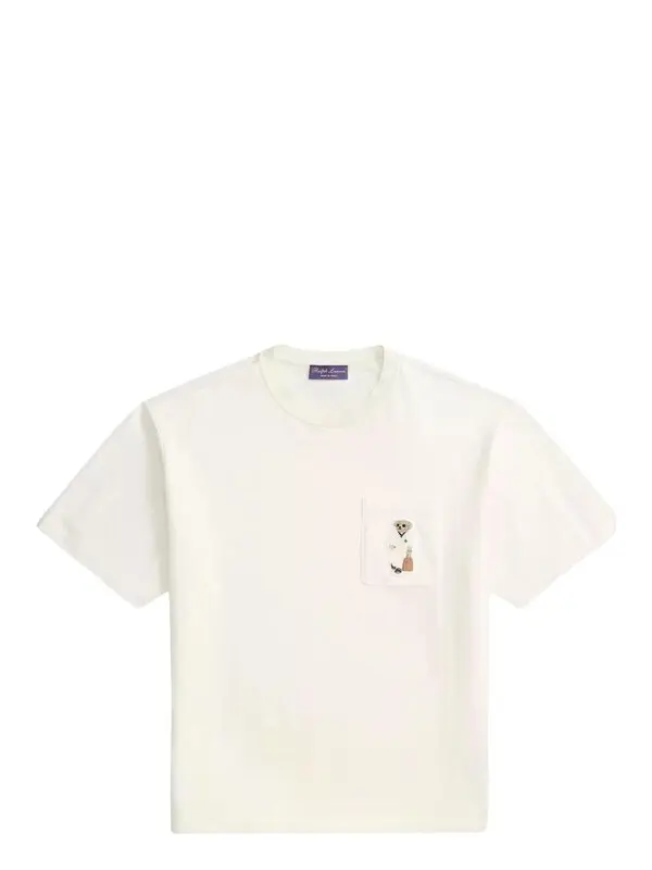Ralph Lauren Purple Label Pocket Bear-detail T-shirt - White