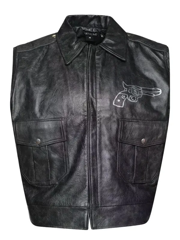 EARTHLING VIP Leather Vest - Black