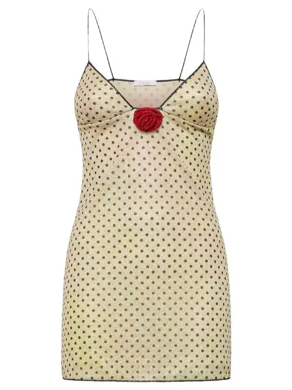 Oseree Lumière Polka-dot Mini Dress - Neutrals