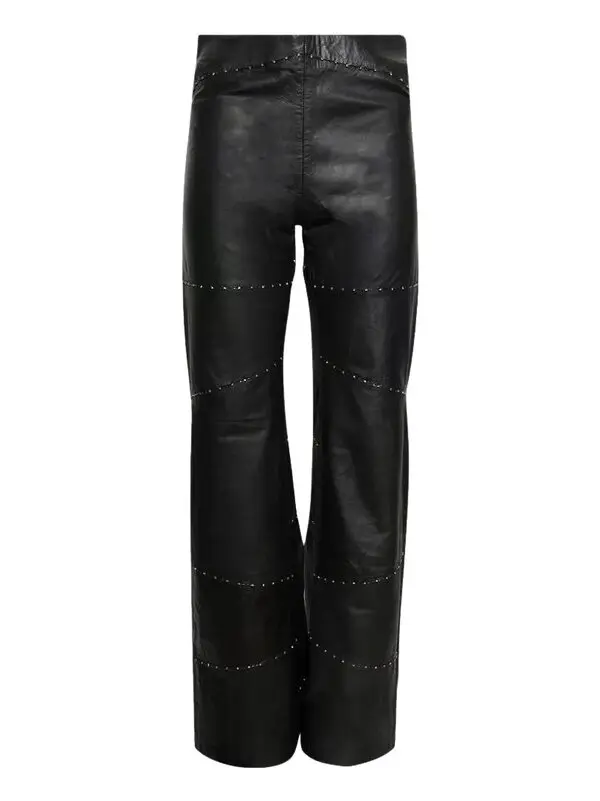 GRACE FAENA Studded Leather Trousers - Black