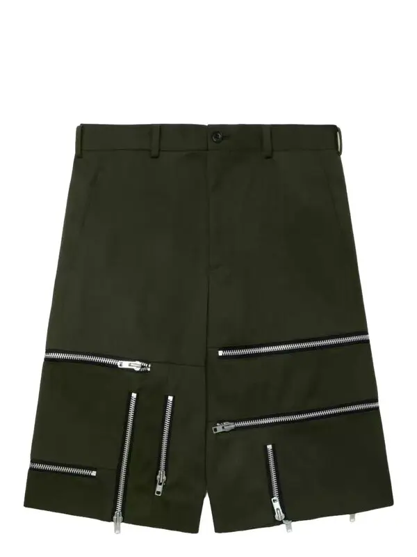 Comme Des Garçons Zipped Shorts - Green