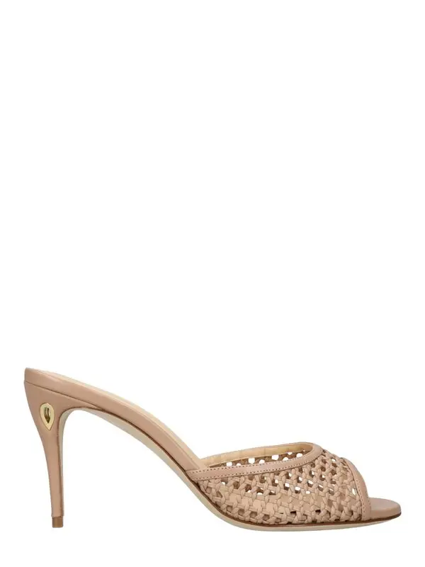 Jennifer Chamandi Leather Guido Mules - Beige