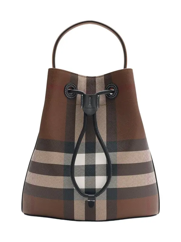 Burberry Check Bucket Bag - Brown