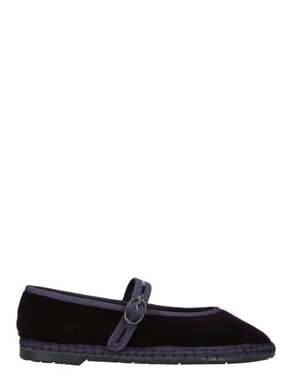 FLABELUS Velvet Mary Janes - Purple