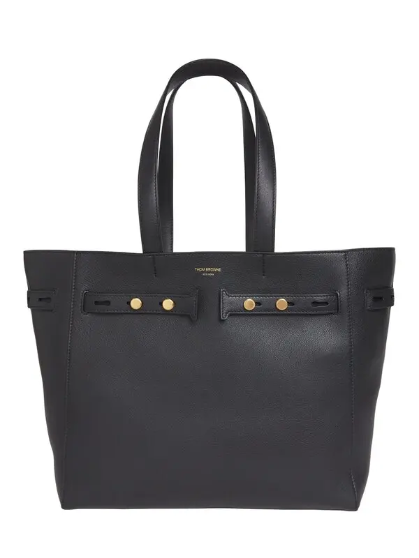 Thom Browne Leather Cabas Tote Bag - Black