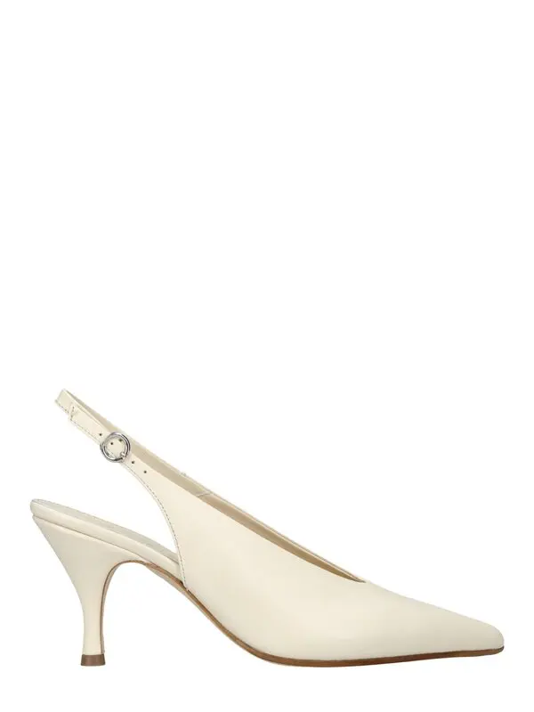 AeydĒ Leather Carla Slingback Pumps - Ivory