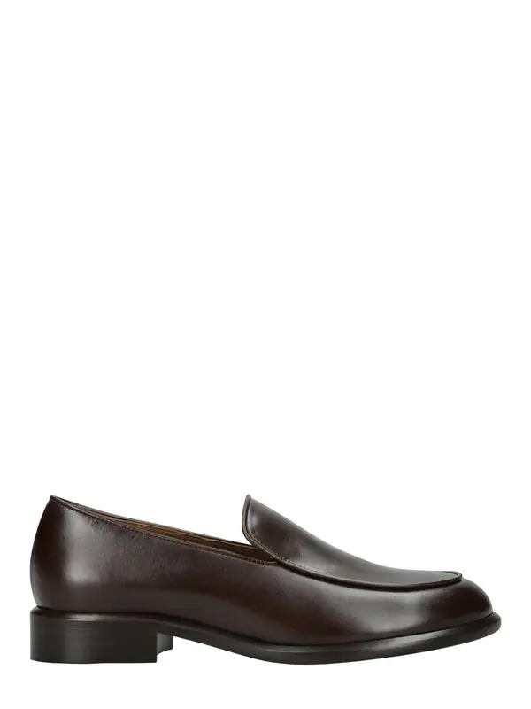 Khaite Leather Miles Loafers - Brown