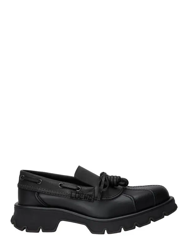 Loewe Leather Bobby Loafers - Black