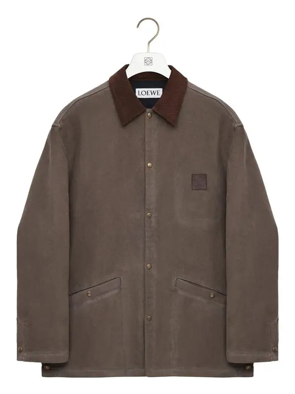 Loewe Felt Leather-patch Overshirt - Green