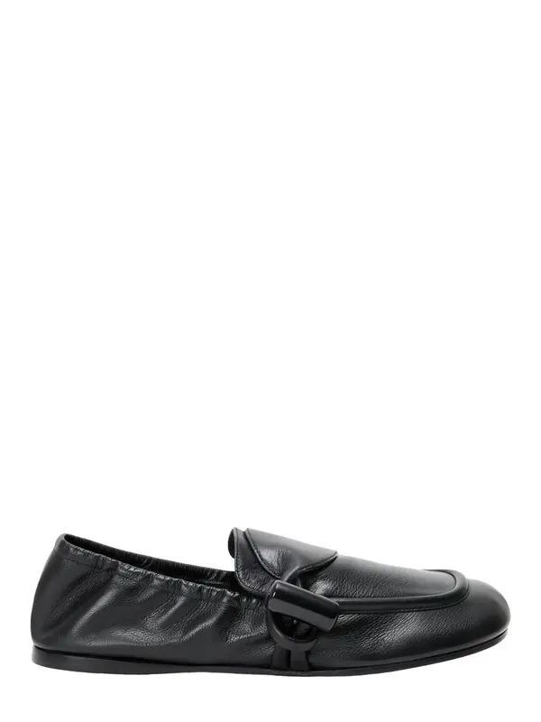Loewe Leather Toggle Loafers - Black