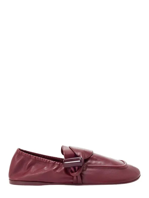 Loewe Leather Toggle Loafers - Red