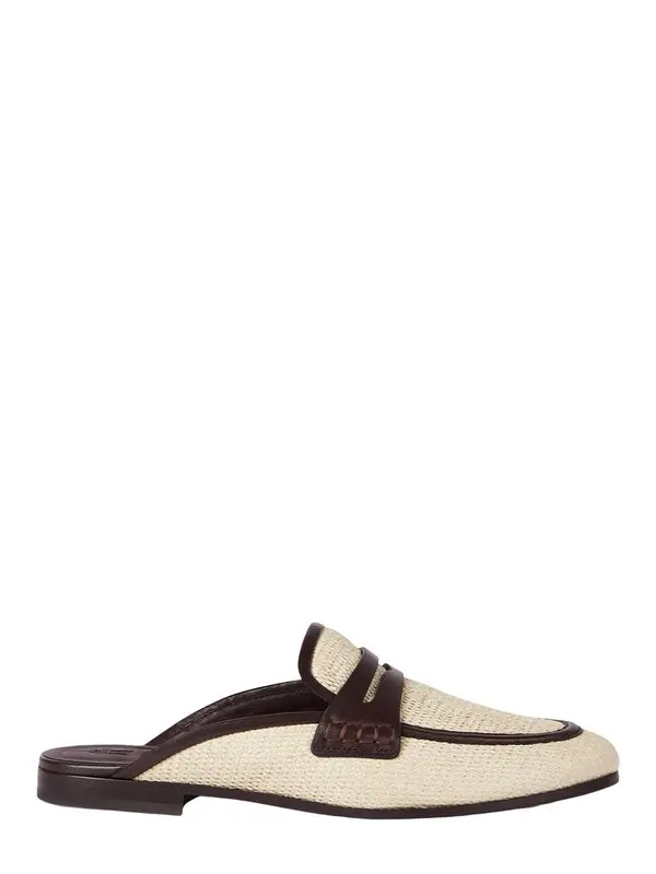 Brunello Cucinelli Techno Raffia Mules - Beige