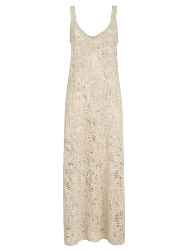Brunello Cucinelli Linen-cotton Midi Dress - Beige