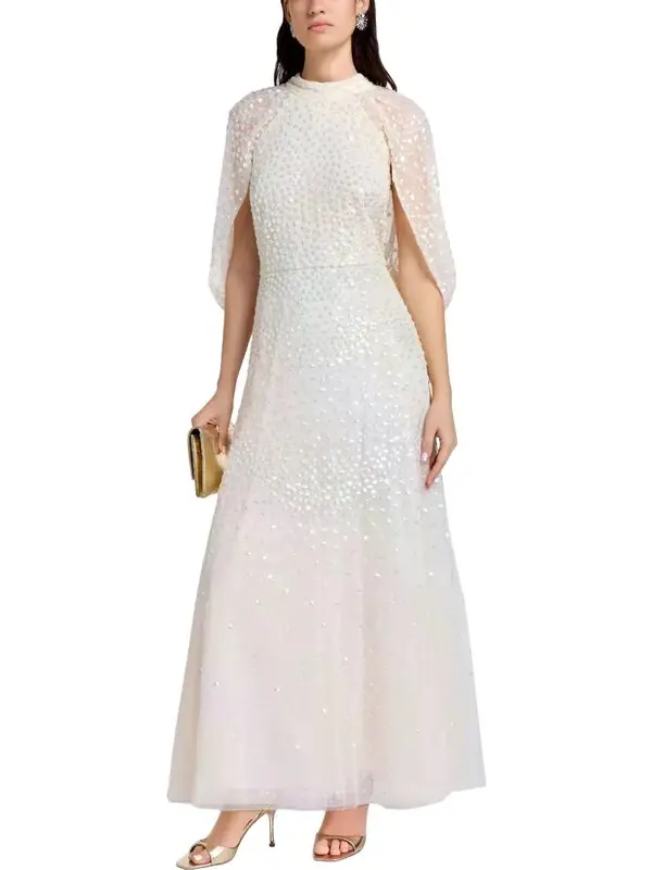 NEEDLE & THREAD Beaded Maxi Dress - Neutrals