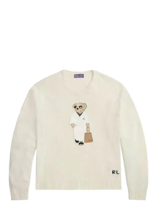 Ralph Lauren Purple Label Bear-detail Sweater - Neutrals