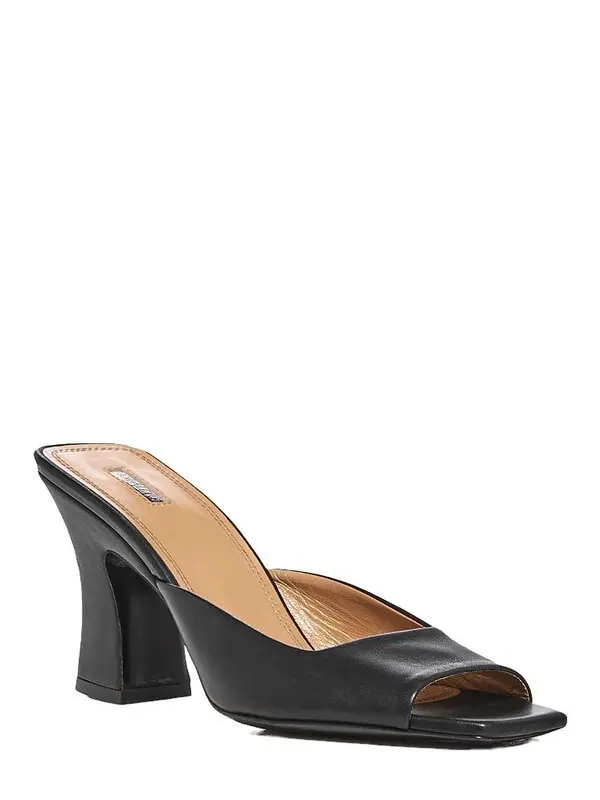 NODALETO Leather Mule Sandals - Black