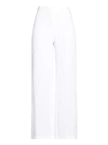 120% Lino Wide-leg Linen Trousers - White