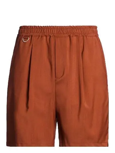 LOW BRAND Casual Solid Wool Shorts - Brown