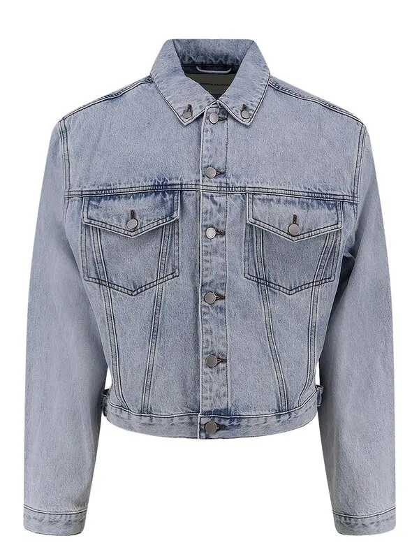ENTIRE STUDIOS Denim Jacket With Padded Shoulders - Blue