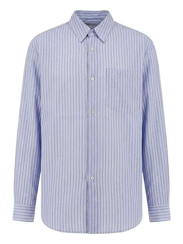 TONYWACK Lyocell Shirt With Striped Motif - Blue