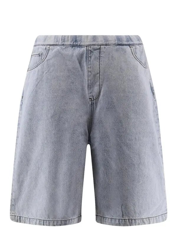 ENTIRE STUDIOS Light Washed Denim Bermuda Shorts - Blue