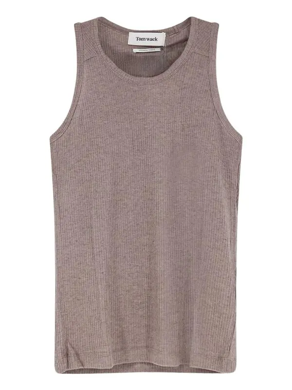 TONYWACK Lyocell Blend Ribbed Tank Top - Grey
