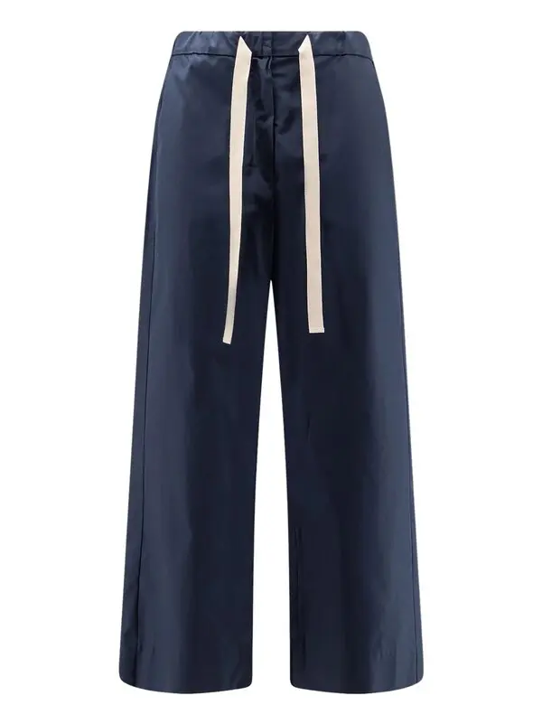 Max Mara Wide Leg Cotton Trousers - Blue