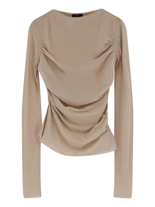 Soeur Gaia Extrafine Cotton Crêpe Top - Beige