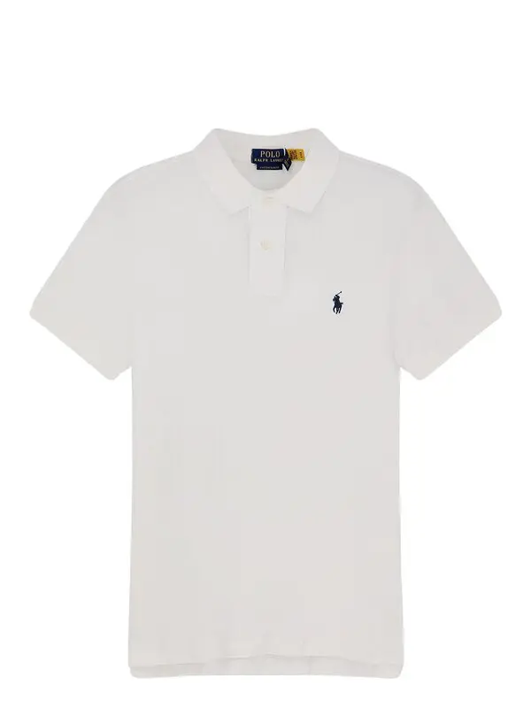 Polo Ralph Lauren Cotton Polo Shirt With Frontal Embroidered Logo - White