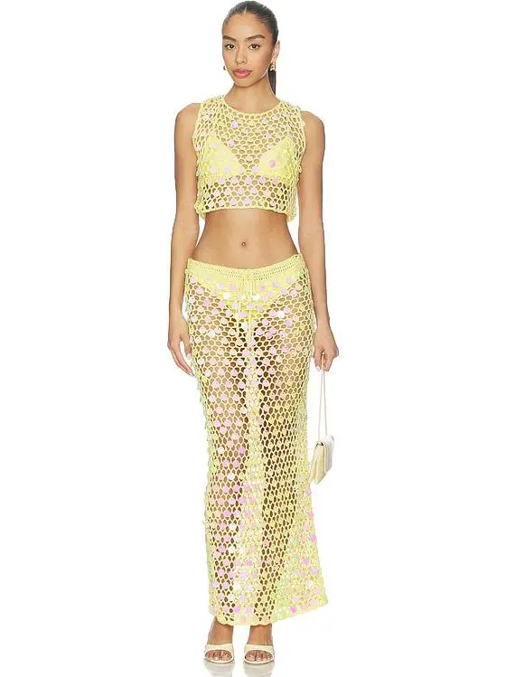 Superdown Coralie Maxi Skirt Set - Yellow