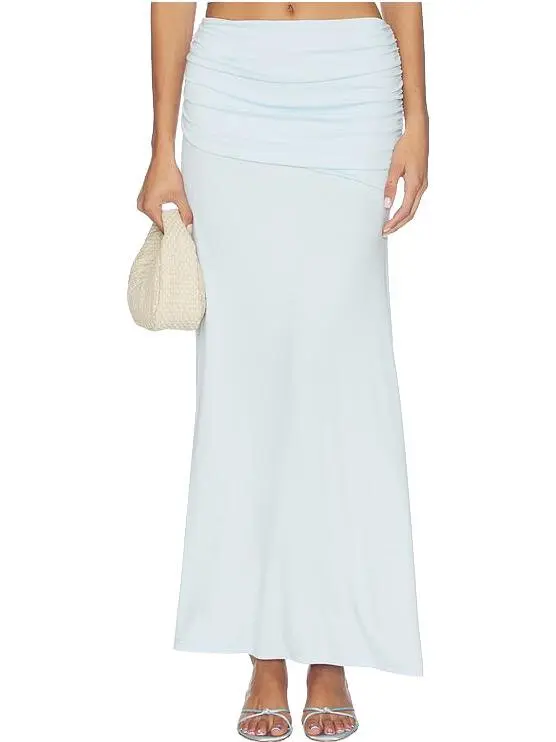 SEVEN WONDERS Ruched Maxi Skirt - Blue