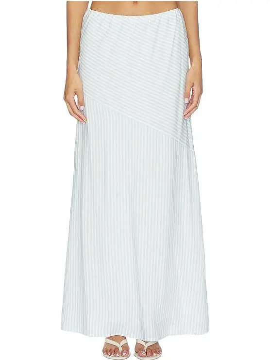 SEVEN WONDERS Dania Low Waist Maxi Skirt - Blue Stripe