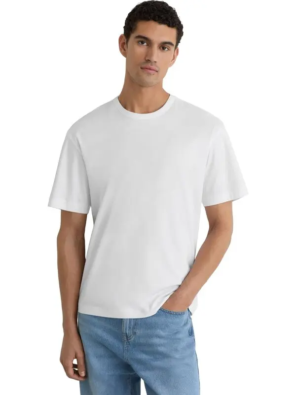 REISS Blaikie Airwater-cotton Relaxed-fit T-shirt - White