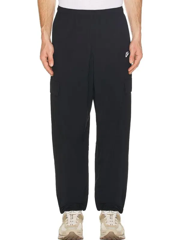 Nike Club Wvn Cargo Pant In Black - Black & White