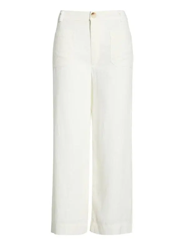 Vince Camuto Double Pocket Wide Leg Pants - New Ivory