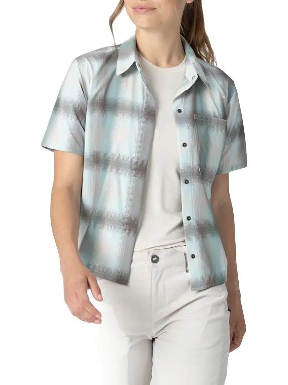 OUTDOOR RESEARCH Astroman Short Sleeve Sun Shirt - Tidal Plaid